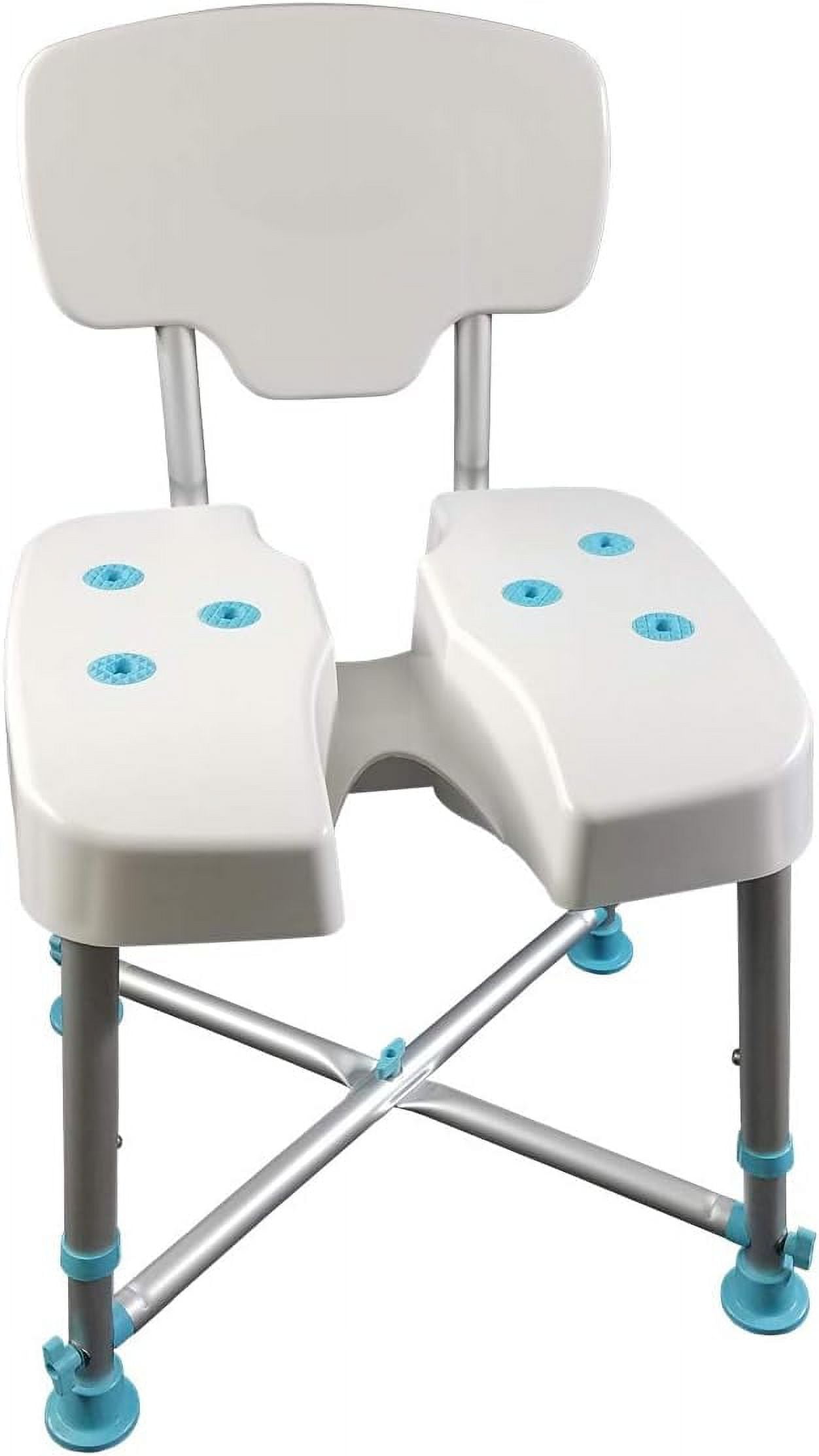 MedGear A-0272A DURA Hygienic Cutout Shower Chair with Back Rest ...