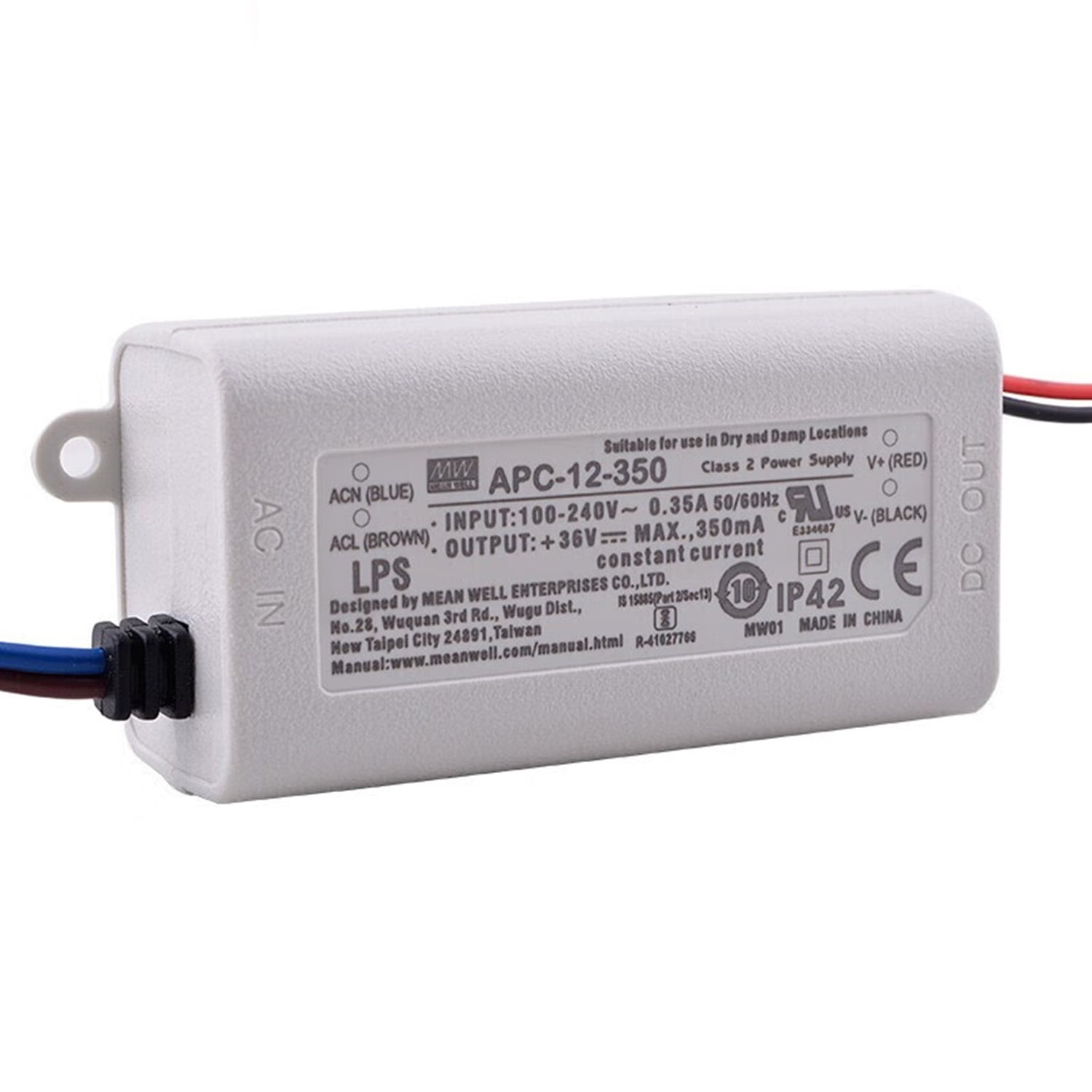 MedInnov 24V 350mA 12.6W Constant Current LED Driver - MEAN WELL APC-12-350 Compact & Reliable ...