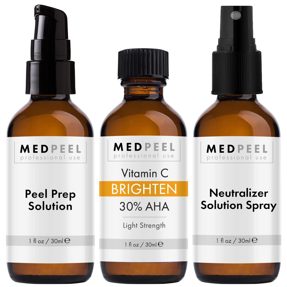 MedPeel 30% AHA & Vitamin C Brightening Essential Peel Kit, Includes Peel, Prep, Neutralizer ...