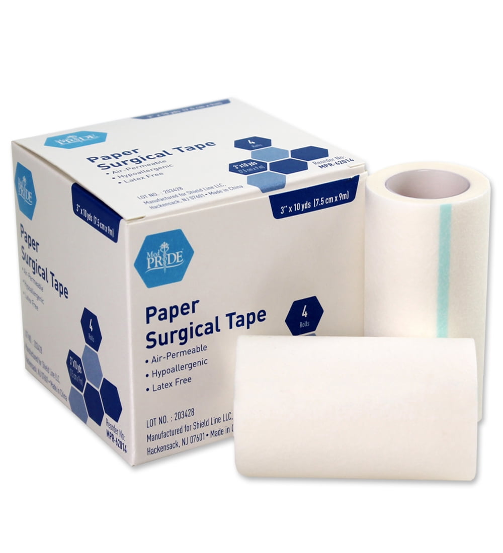MedPride Paper Surgical Tape, 3" x 10Yrds, Box of 4 - Walmart.com