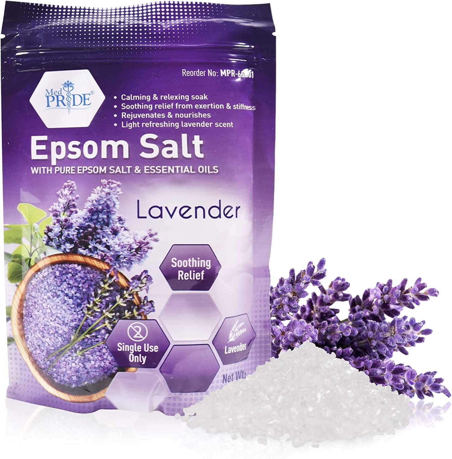 MedPride Epsom Salt for Bath and Feet, Lavender Menthol Foot Soak, 19.2 ...