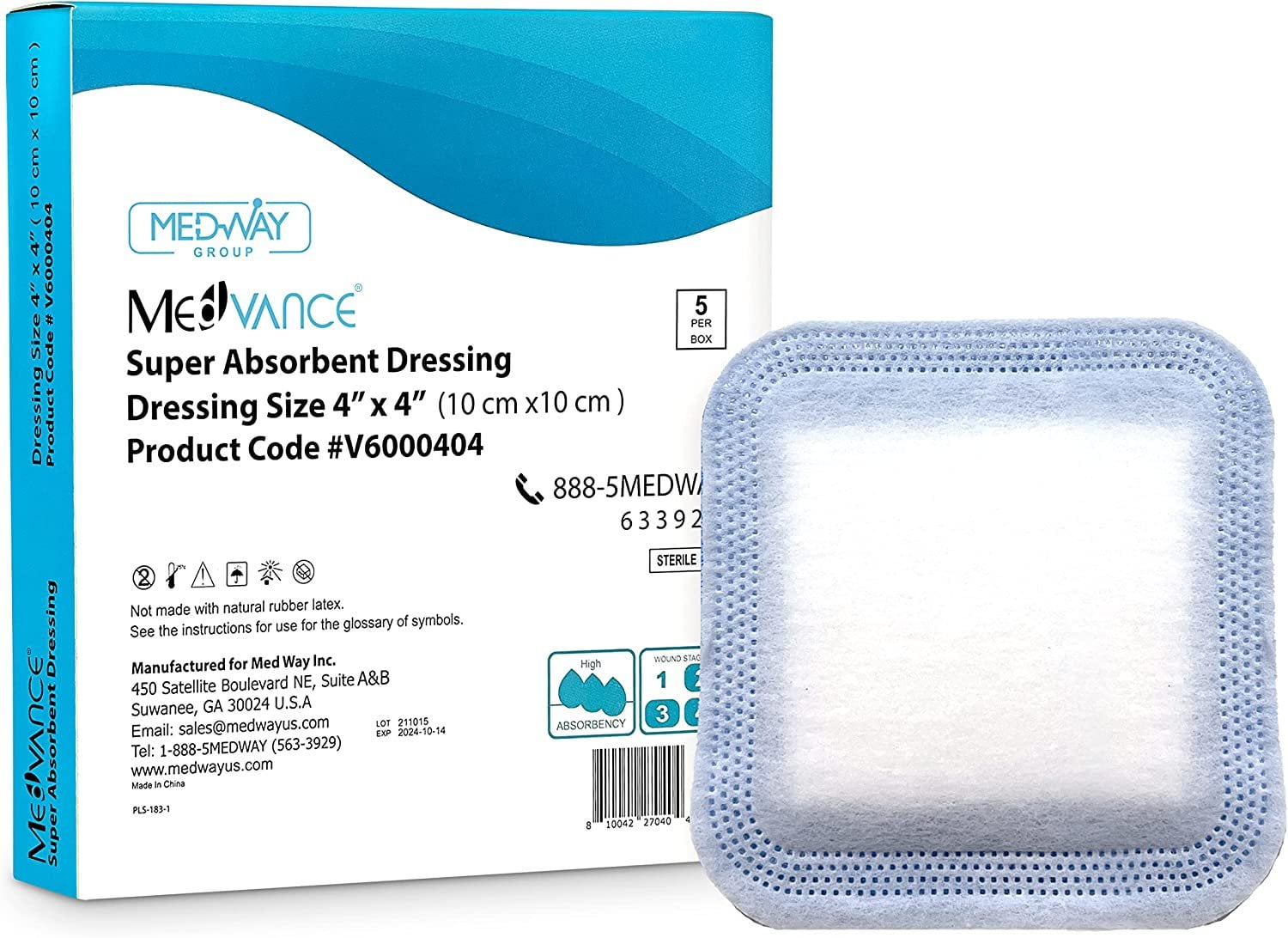 MedVance Super Absorbent Dressing, Non-Adhesive Pads for Wound Care (4 ...