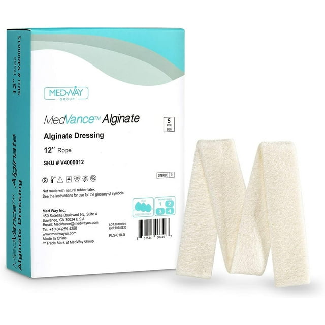 "MedVance TM Alginate - Calcium Alginate Wound Care Dressing, 12"" Rope ...