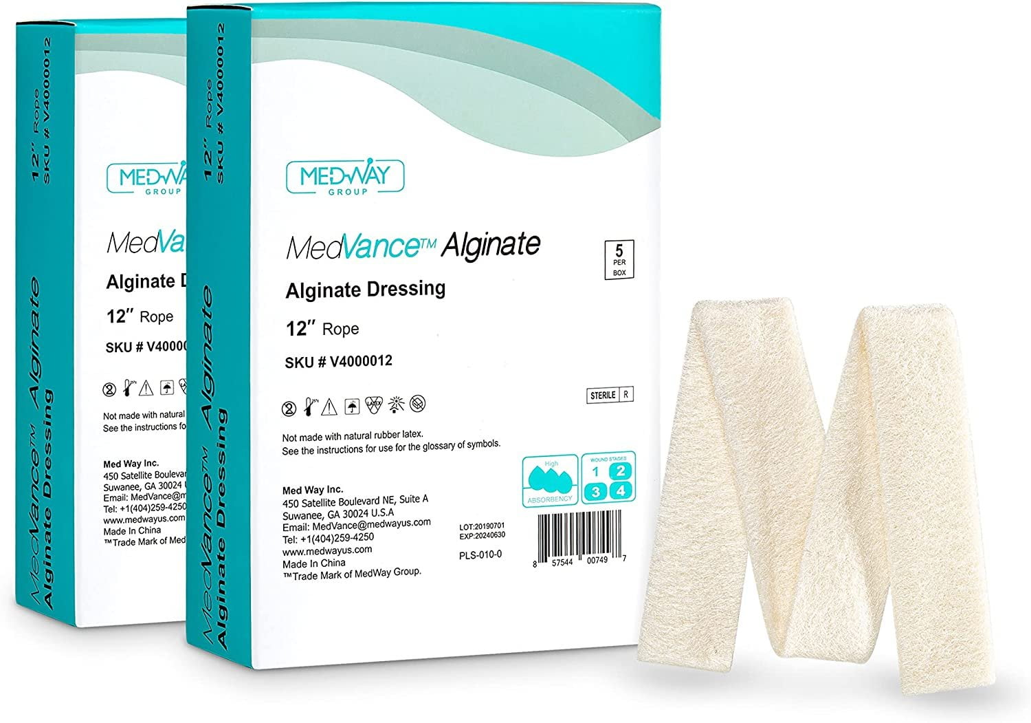MedVance TM Alginate Calcium Alginate Dressing 4x12 Inch Pack 10 ...