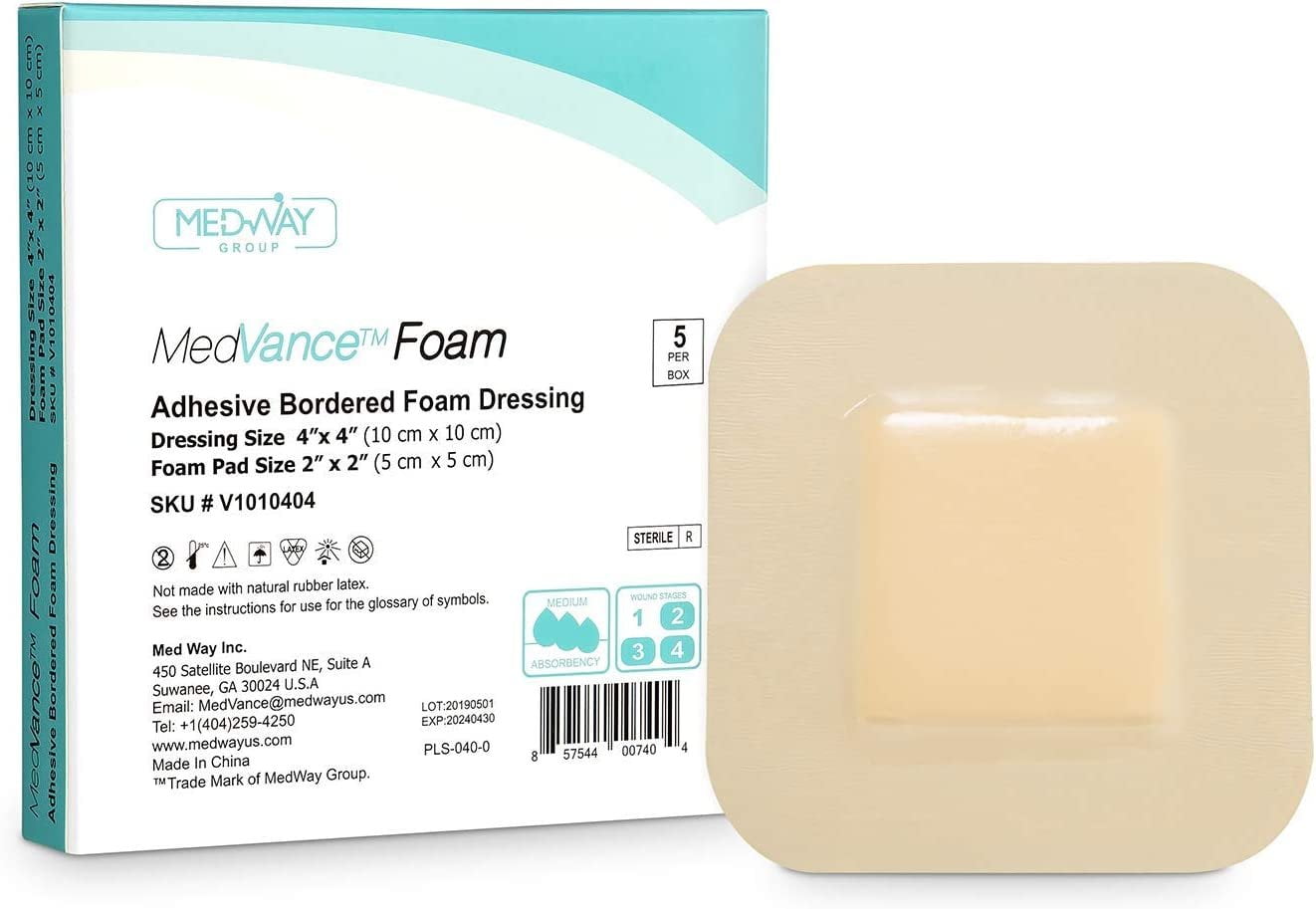 "MedVance Non-Stick Silicone Wound Dressing, 4""x4"" Bordered Adhesive ...