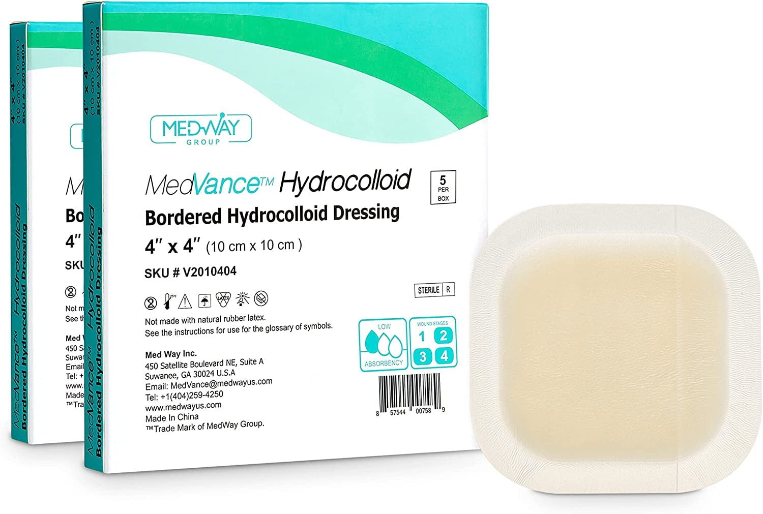 MedVance TM Hydrocolloid – Bordered Hydrocolloid Adhesive Dressing (4"× ...
