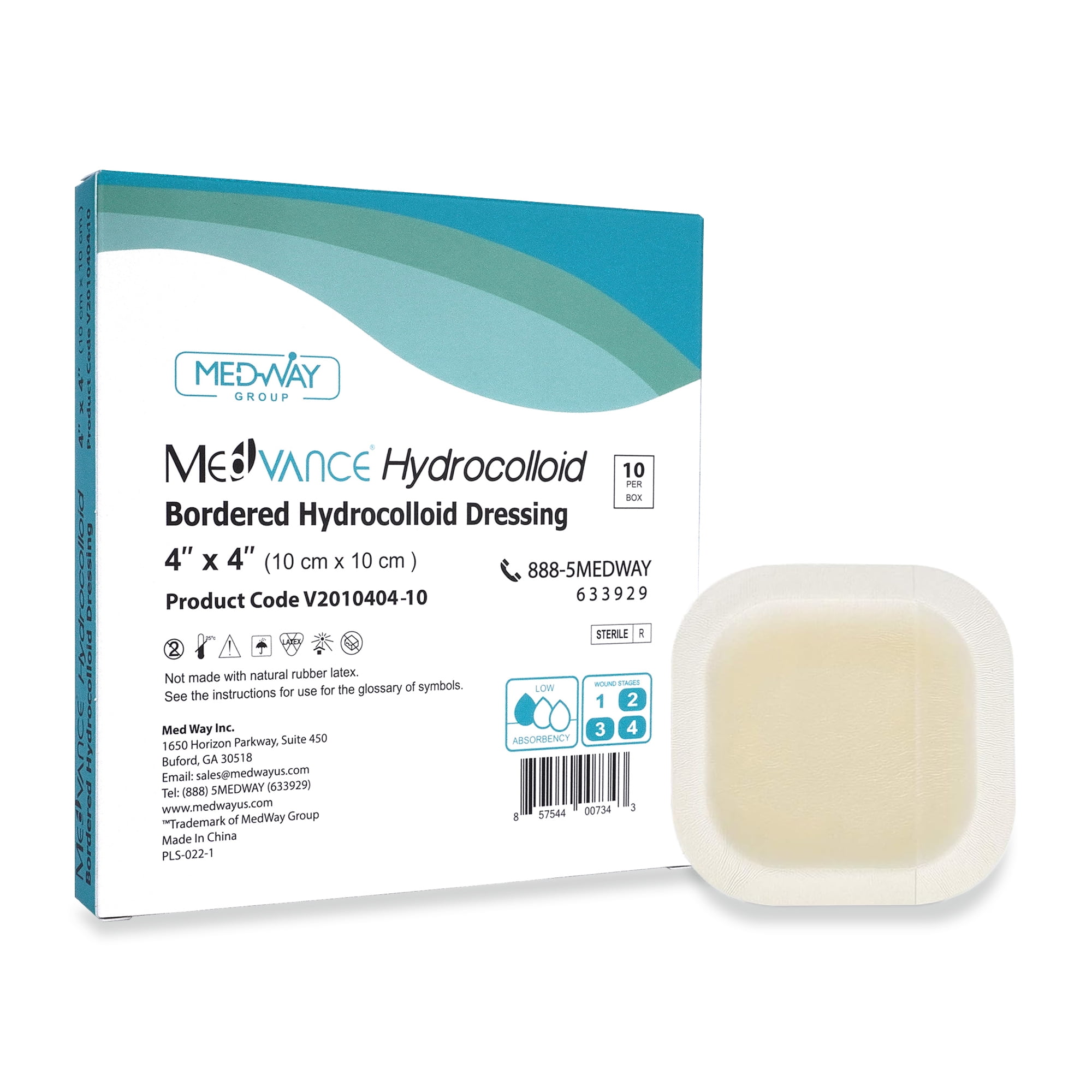 MedVance TM Hydrocolloid – Bordered Hydrocolloid Adhesive Dressing (4"× ...