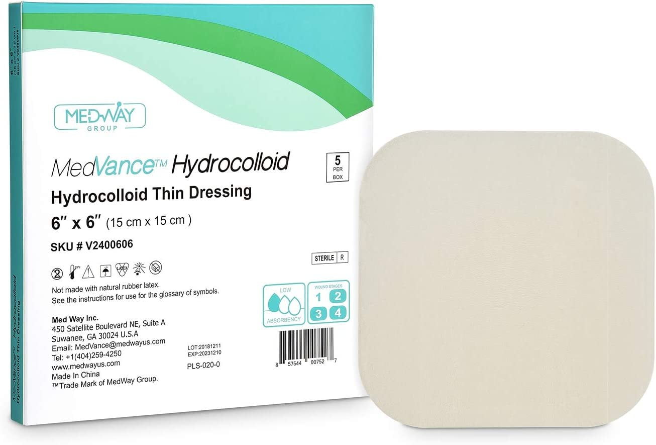 "MedVance Hydrocolloid Adhesive Thin Dressing, 6""X 6"", Sterile, Non ...