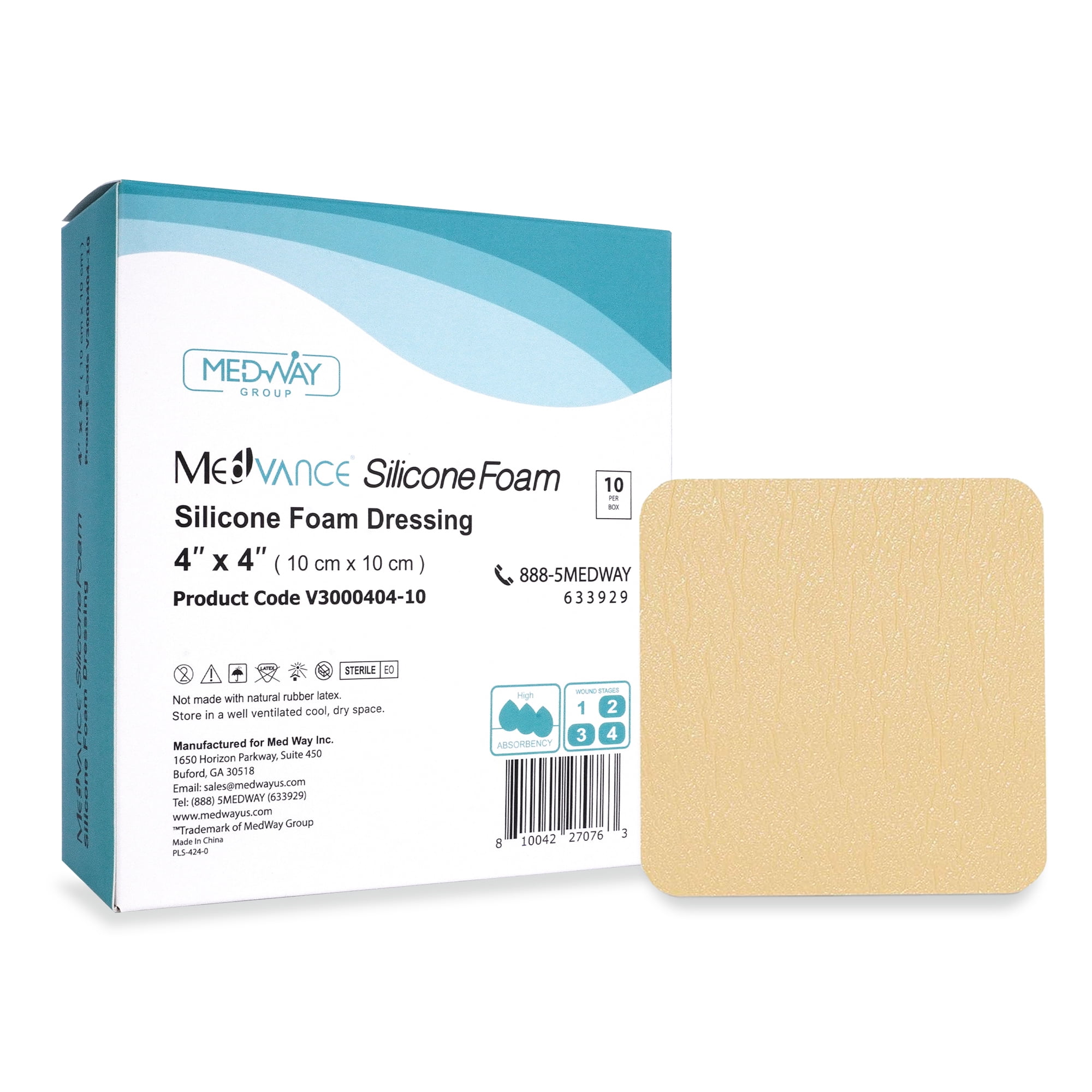 "MedVance Silicone Adhesive Foam Dressing - Sterile, Nonstick Wound ...