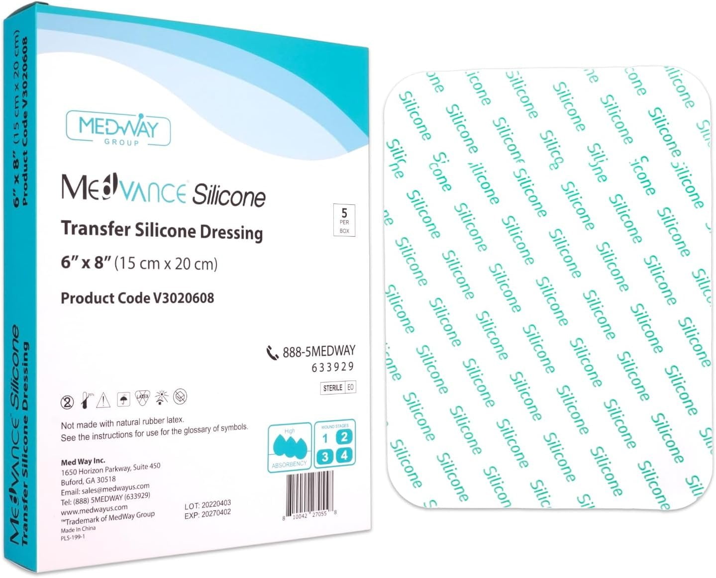 MedVance Transfer Silicone Foam Dressing, 6"x8" 5 Pack - Walmart.com