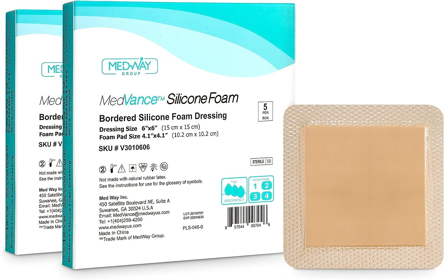 "MedVance™ Bordered Silicone Adhesive Foam Dressing for Wound Care, Non ...