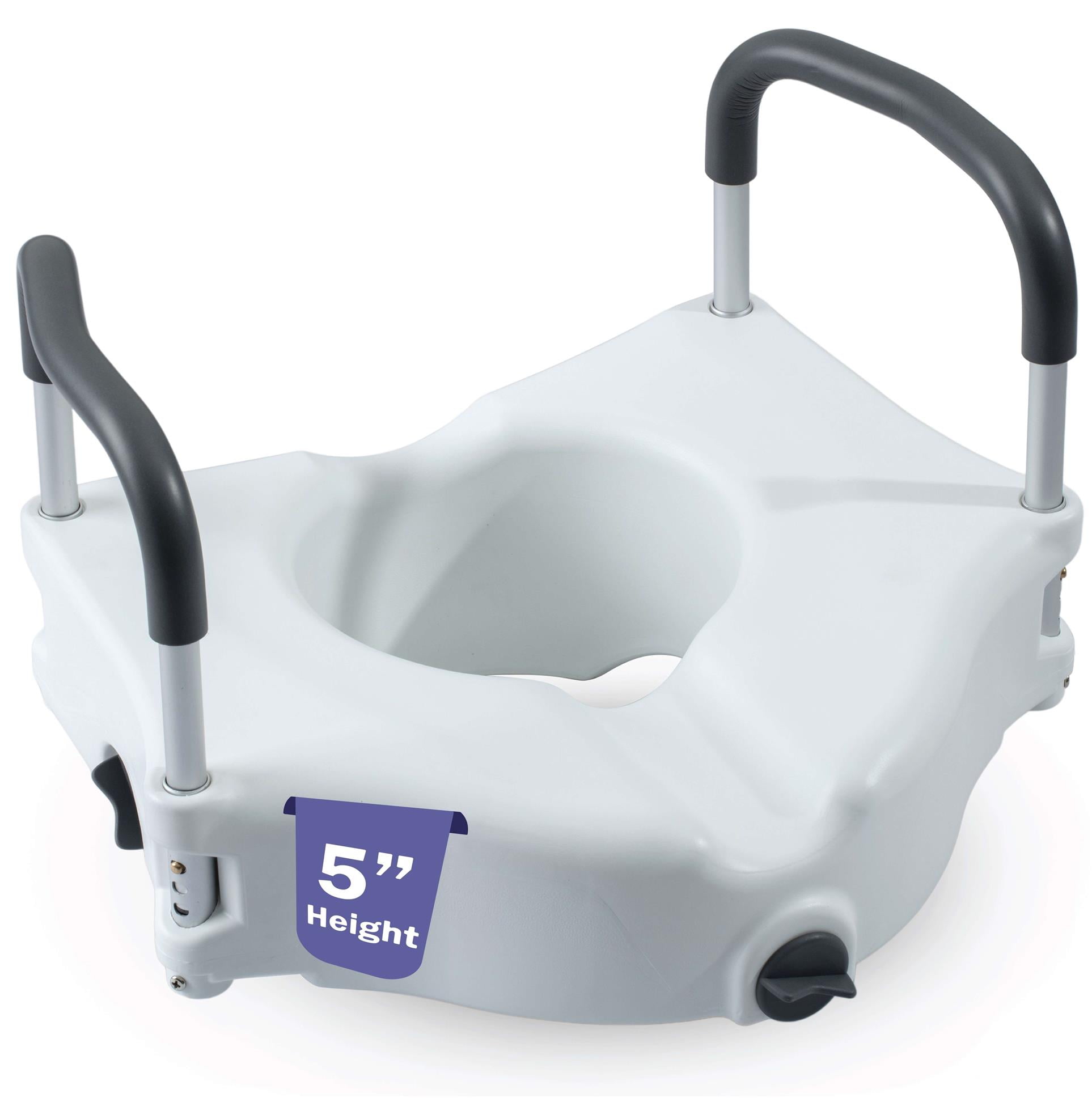 MedaCure Raised Toilet Seat Riser with Handles for Seniors with ...