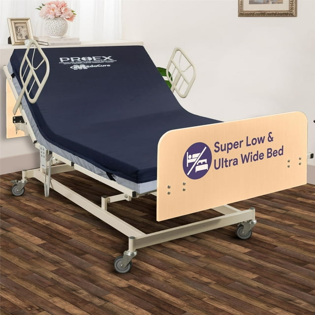 "Medacure Full Electric Bariatric Bed - 14""-30"" Height, 36”-48” Width, 80”-88” Length, 550 lbs ...