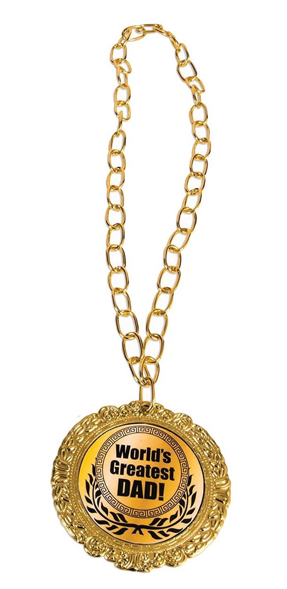 Medal Award Worlds Greatest Dad Costume Accessories Party One Size Male ...