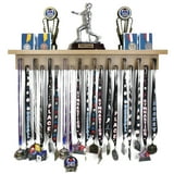"24"" Walnut Premier Medal Awards Rack, Trophy Shelf and Awards Display ...