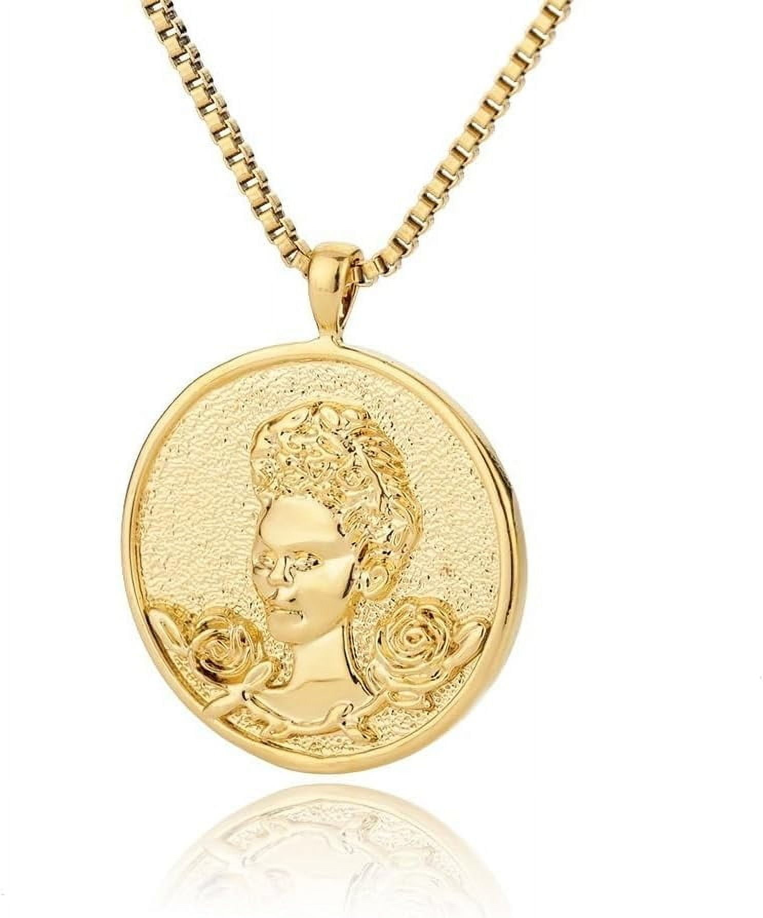 Medal Coin Hecate Kahlo Artist Necklace,Coin Gold Medallion Concept ...