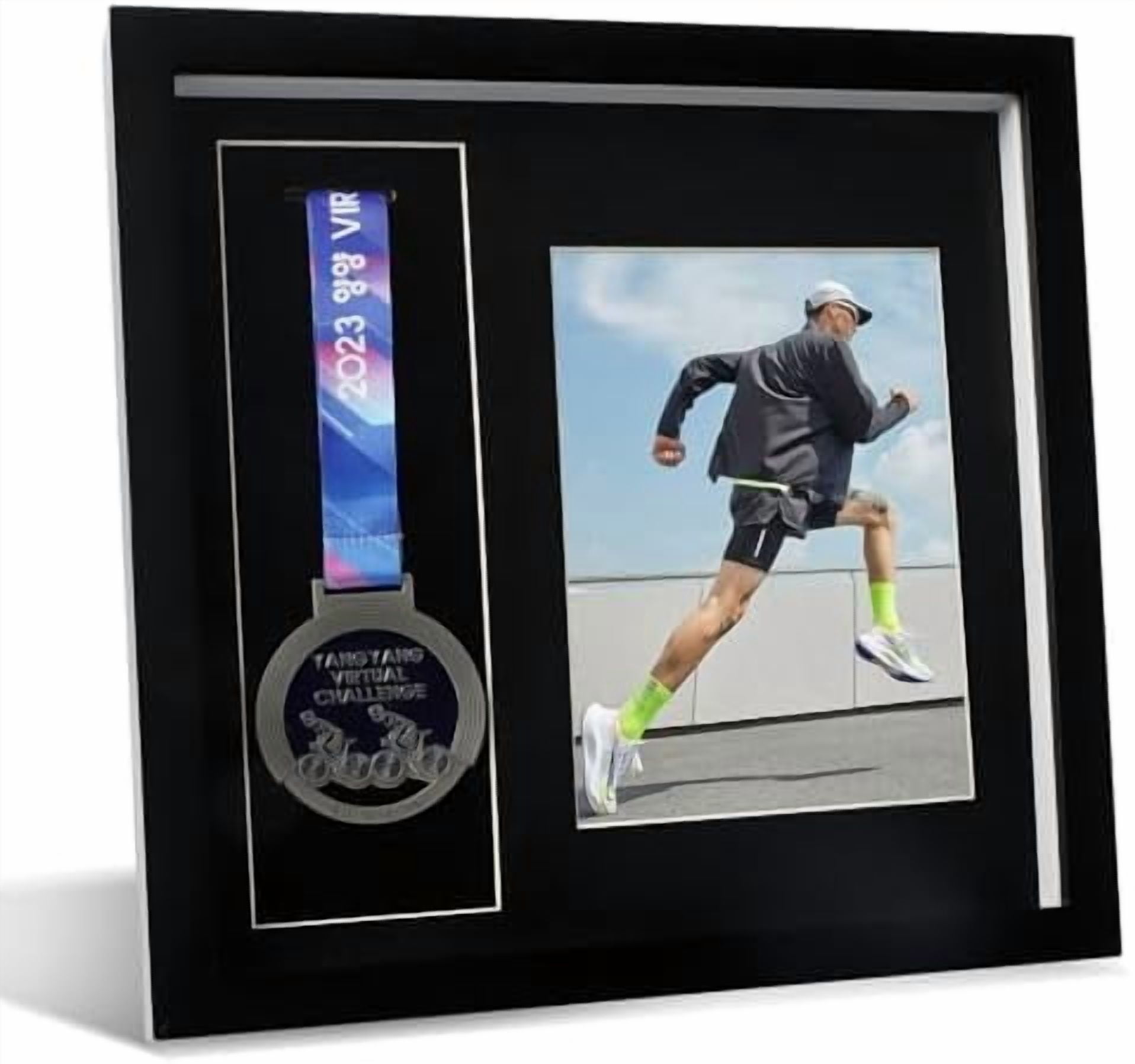 Medal Display Case – 13x13” Black Wooden Shadow Box, Military Medal ...
