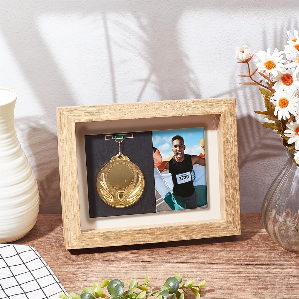 Medal Display Case 7.9x5.9inches Single Medal & Photo Medal Display ...