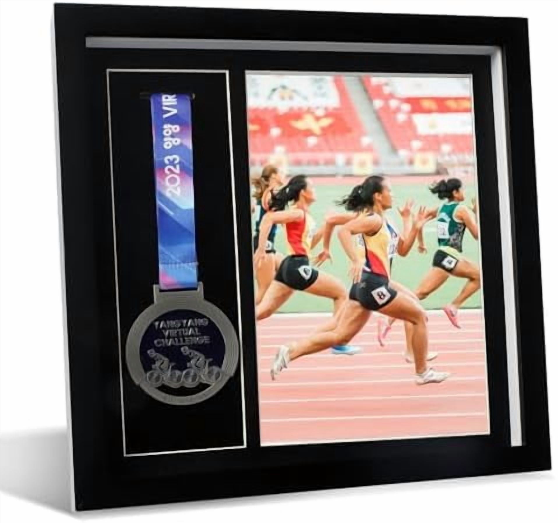 Medal Display Case with Photo Frame – 13x13 Shadow Box for Medals ...