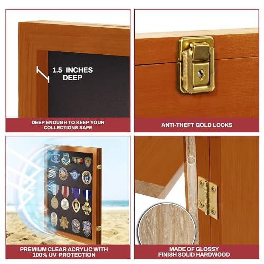 Medal Display Case Small- Award Display Case, Patches Display Cabinet ...