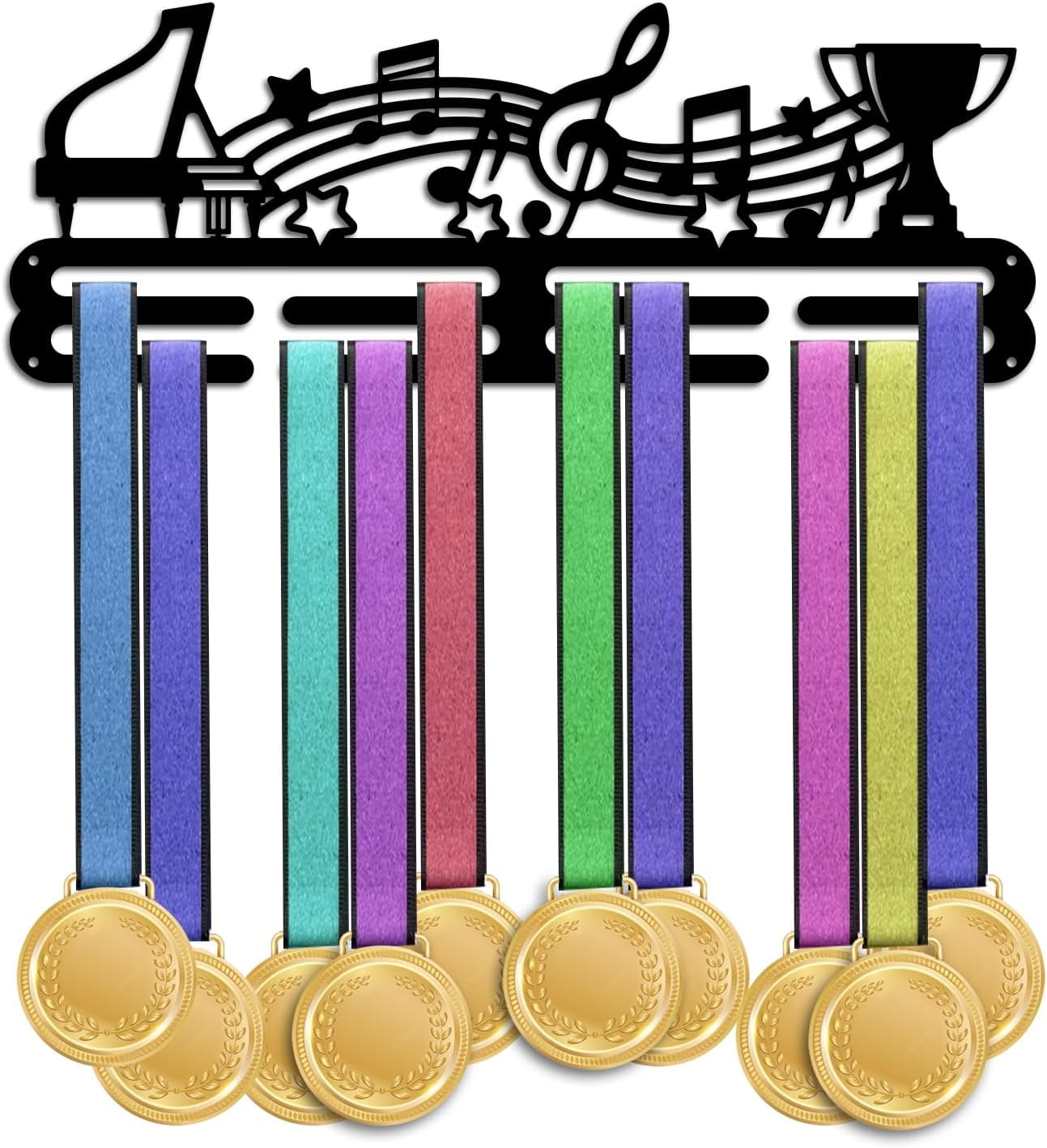 Medal Display Hanger Holder Music Note Piano Medal Holder 15.7" Awards Ribbon Hanger Medal ...