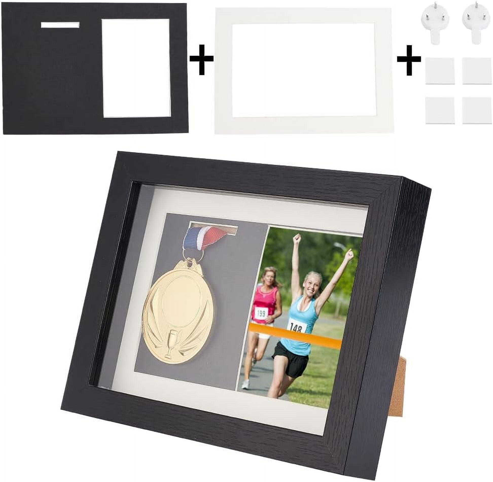 Medal Display Shadow Box 6.9x7.2x9 inch Black Medal Display Case ...