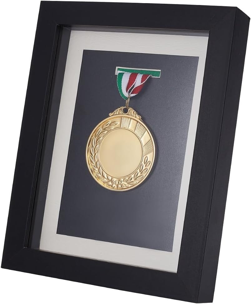 Medal Display Shadow Box Black Medal Display Case Natural Wood Photo ...