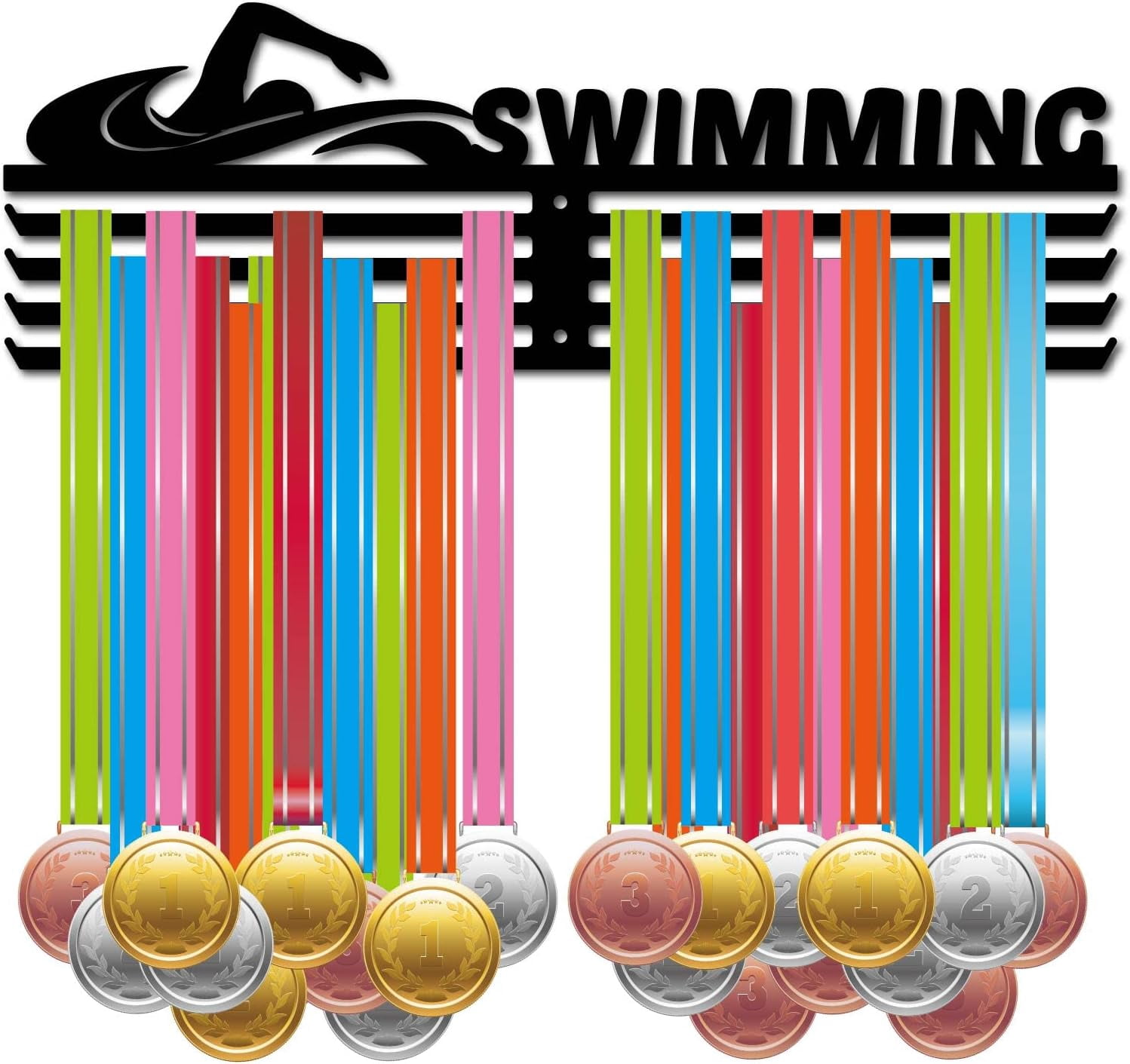 Medal Hanger Display - Over 60+ Medals Iron Holder Rack Frame Wall ...