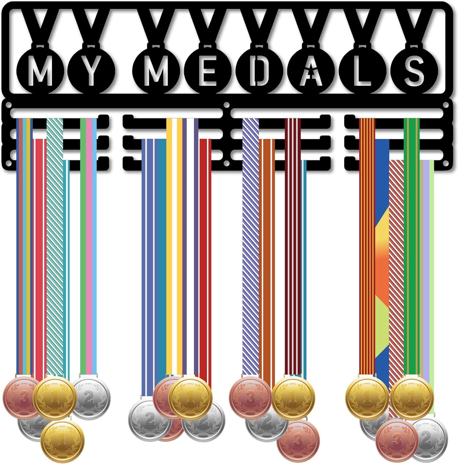 Medal Hanger Display Award Ribbon Holder Organizer Rack Wall Mount ...
