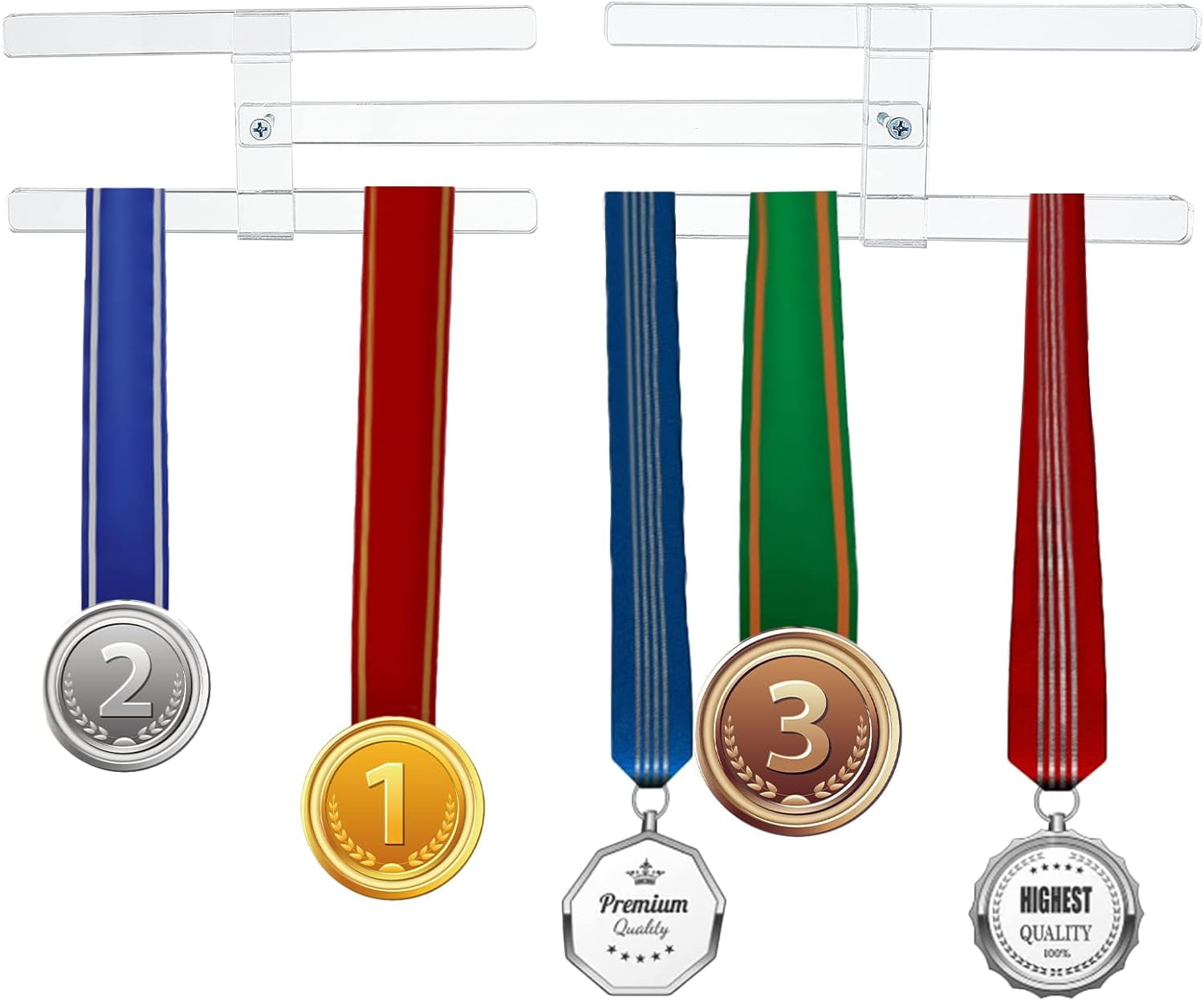 Medal Hanger Display Clear Acrylic Medal Holder Racks Wall Mount Easy ...