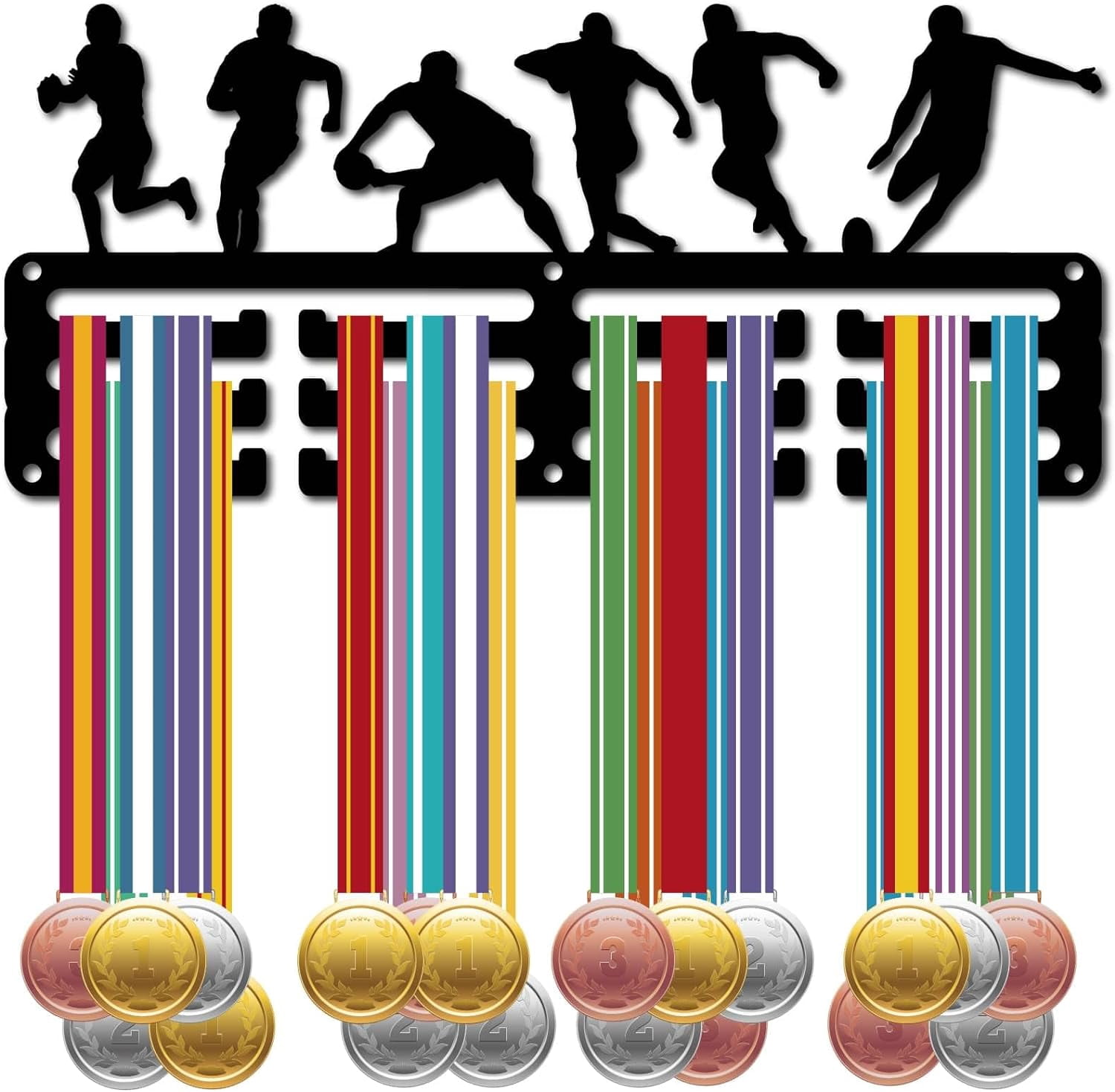 Medal Hanger Display Rugby Medal Holder Sports Rack Wall Mount Frame ...