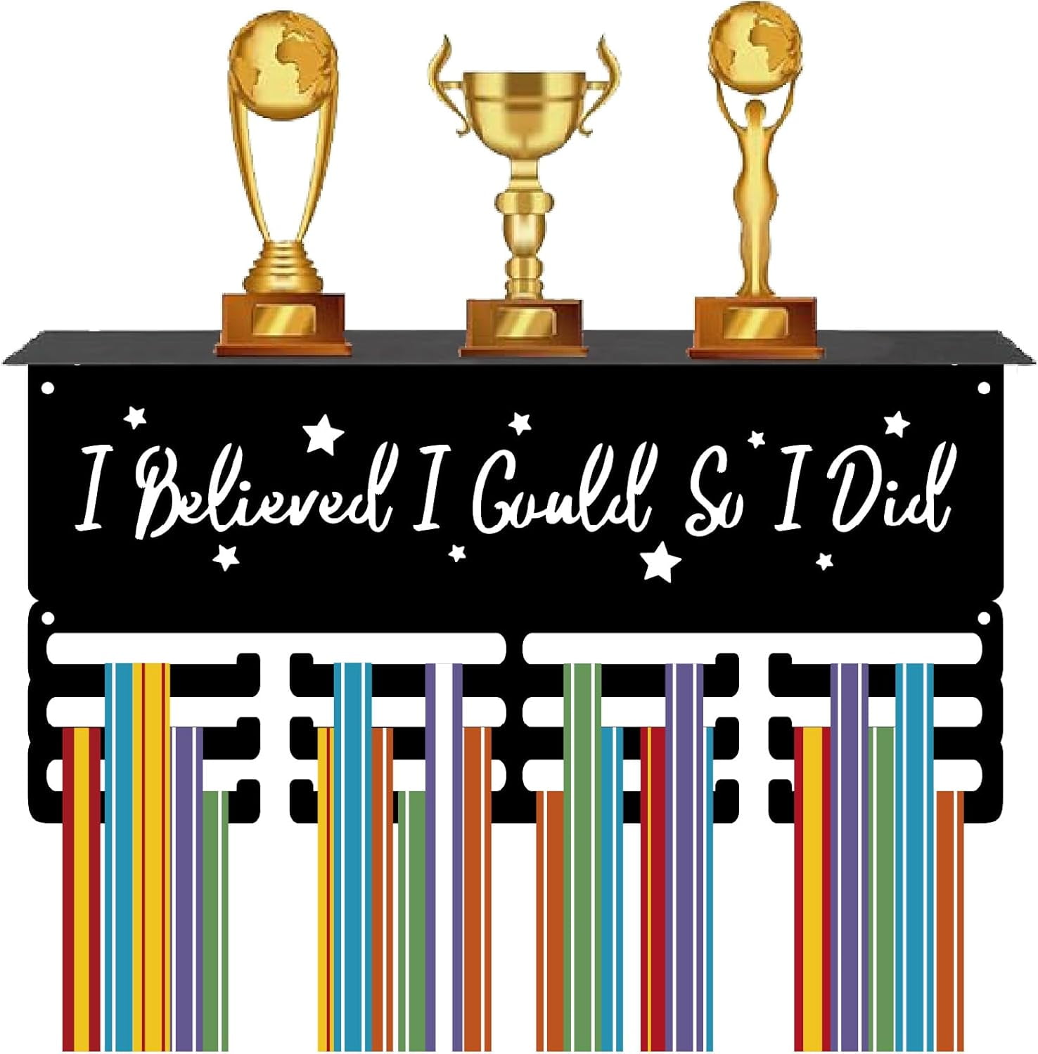 Medal Hanger Display Trophy Shelf Metal Medal Holder Stand Sports Wall ...