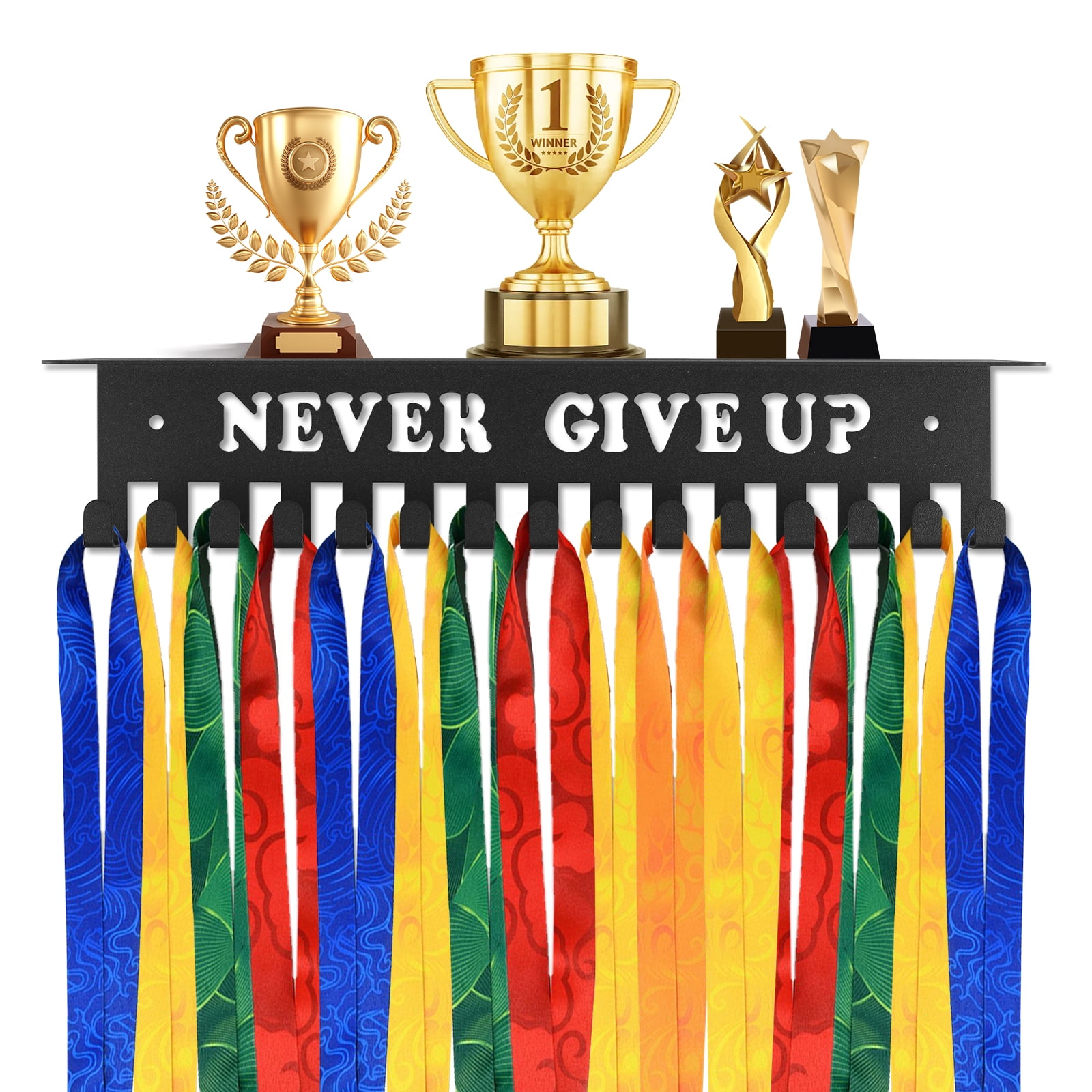 Medal Hanger Display Wall Mount Metal Trophy Rack Easy to Install ...