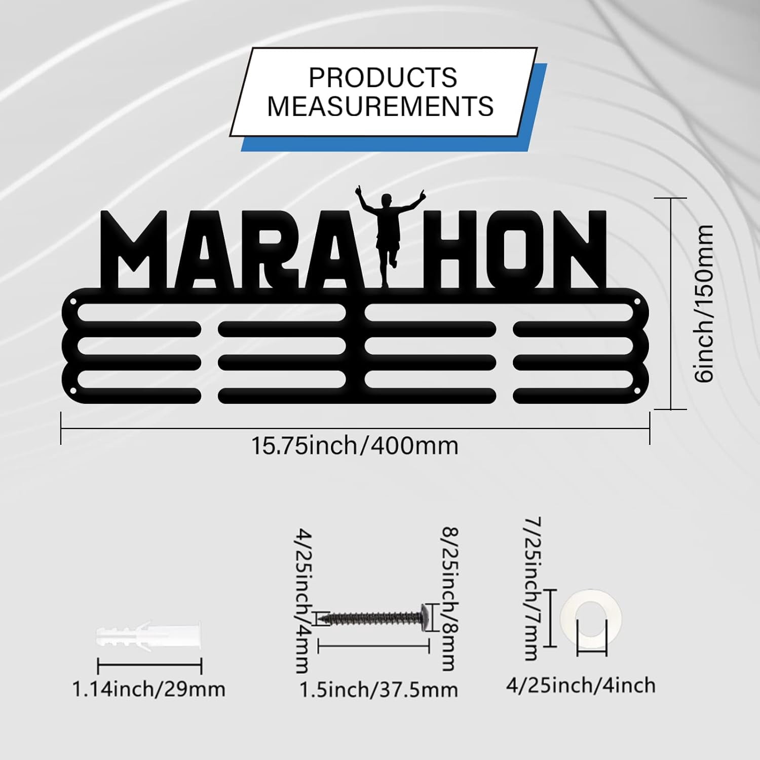 Medal Hanger Holder Display Rack Marathon Medal Hanger Awards Ribbon ...