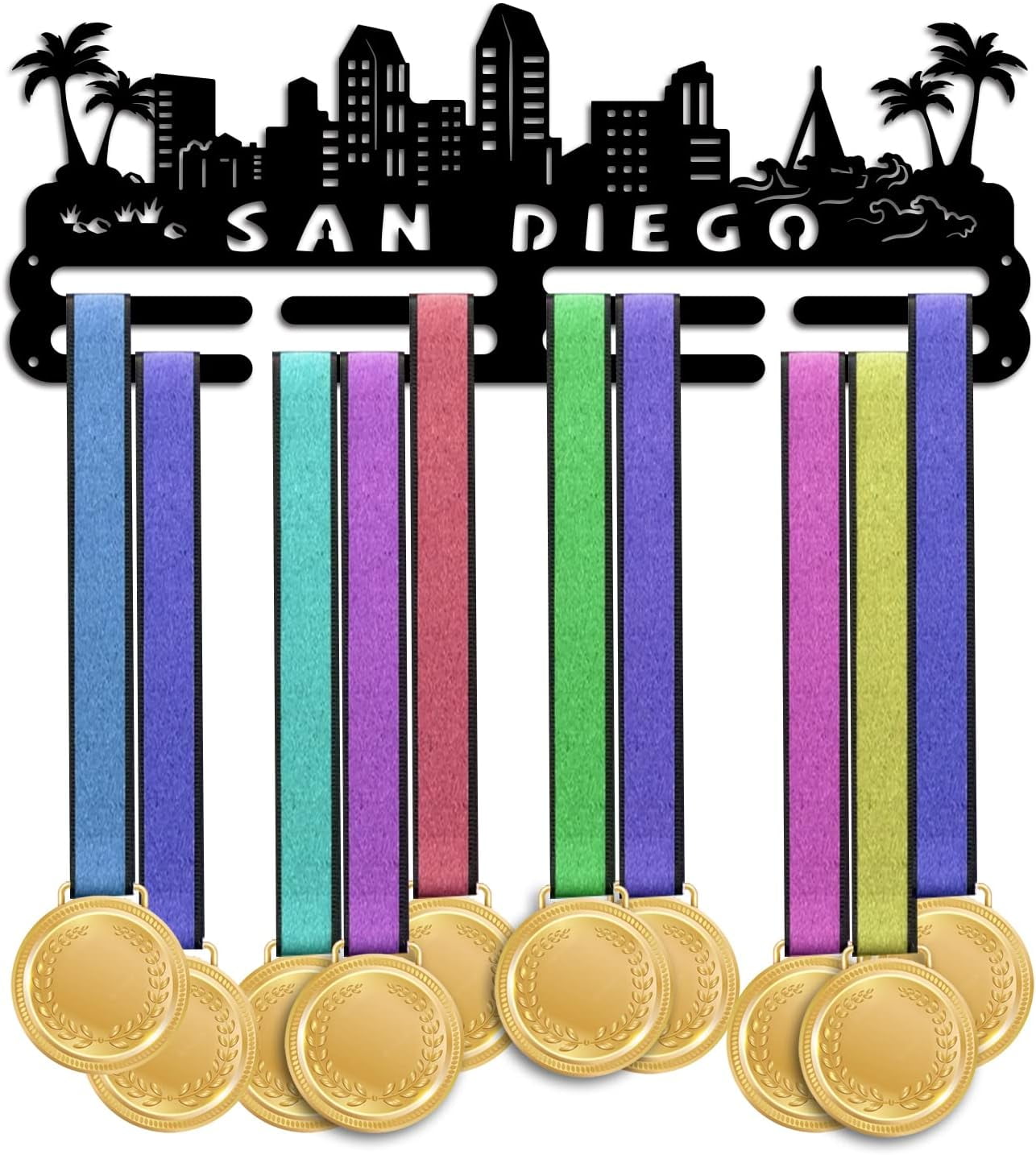 Medal Holder City Silhouette Medal Hanger Award Ribbon Hanger Tiered ...