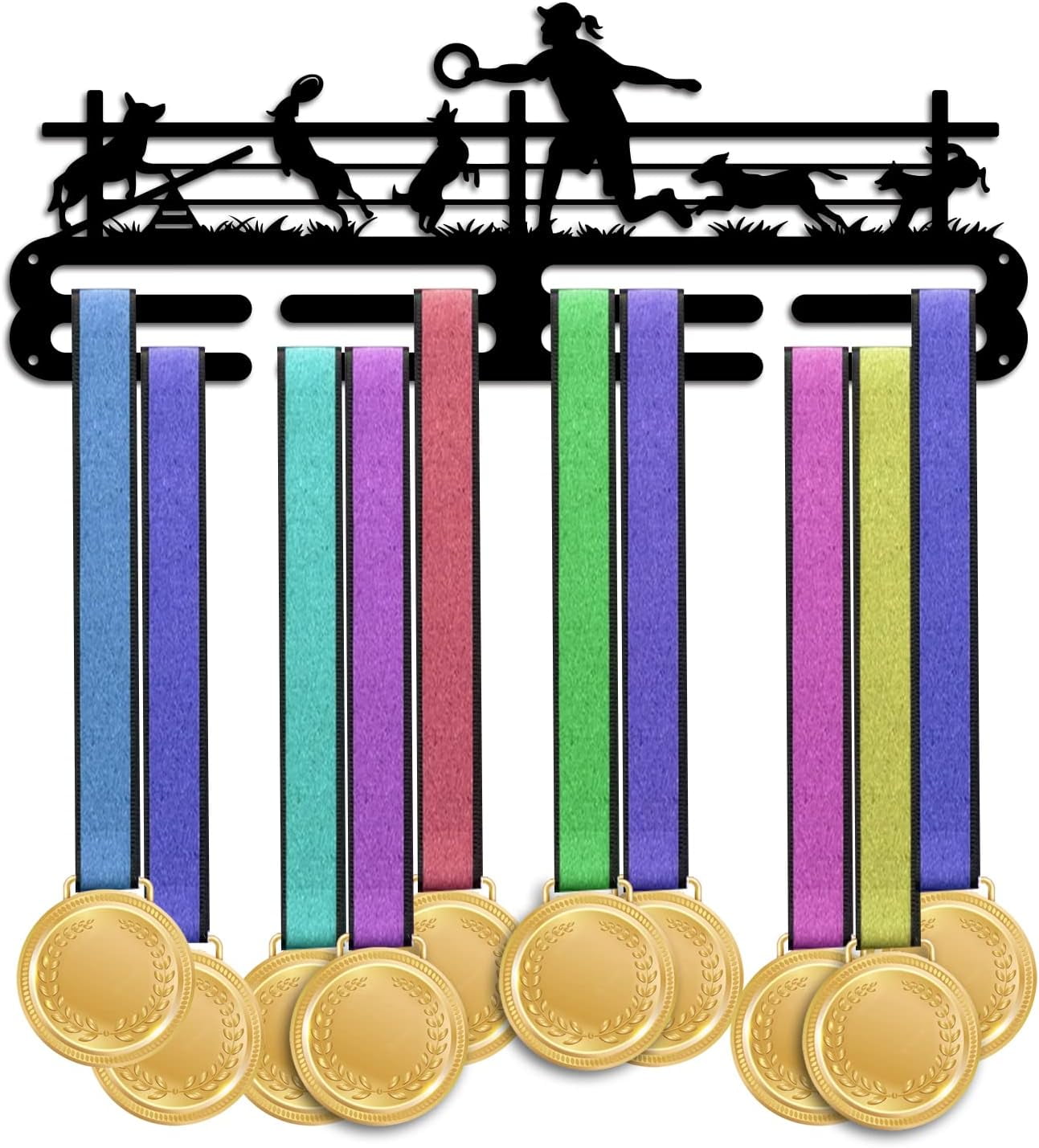 Medal Holder Display Dog Pattern Medal Hanger Display Metal Medal Rack ...