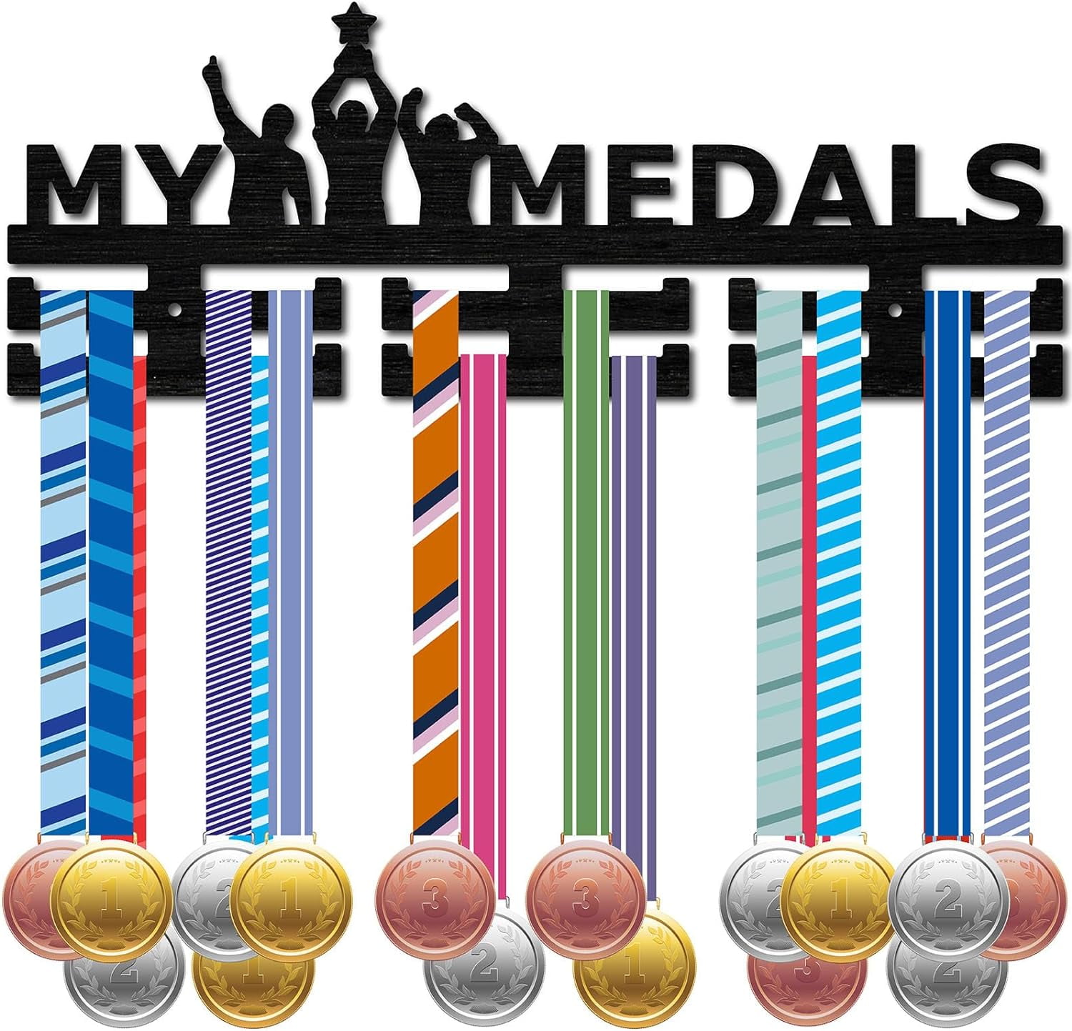 Medal Holder Display Hanger Rack Medal Wall Mount Frame Shelf Wooden ...
