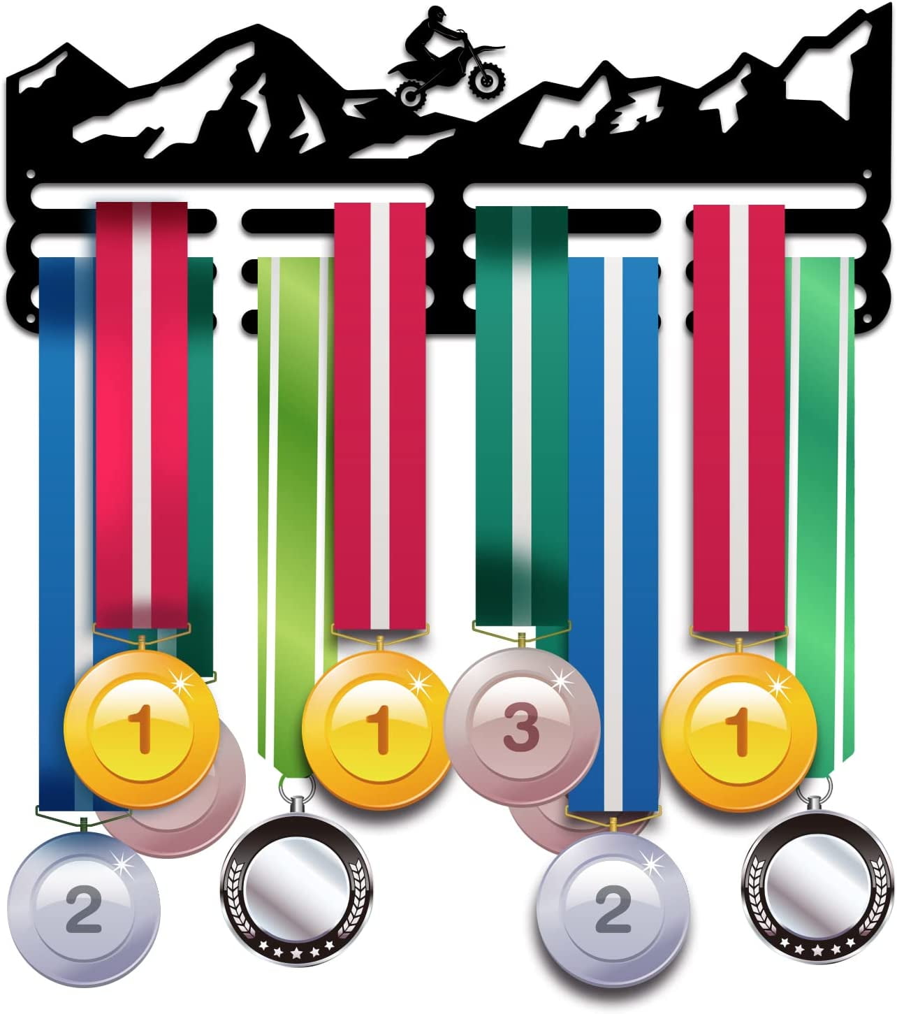 Medal Holder Display Mountain Bike Award Ribbon Hanger 3 Lines ...
