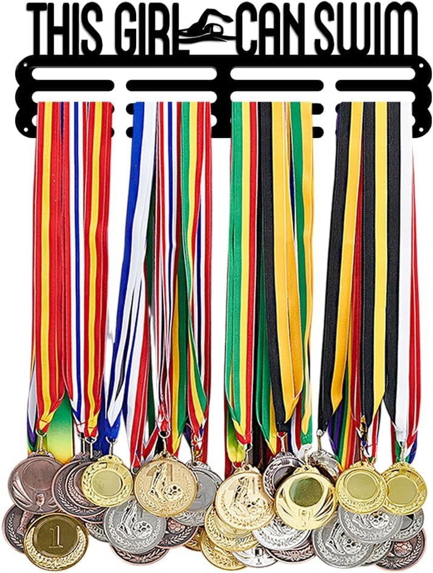 Medal Holder Display Swimming Girl Medal Hanger Award Ribbon Hanger 3 ...