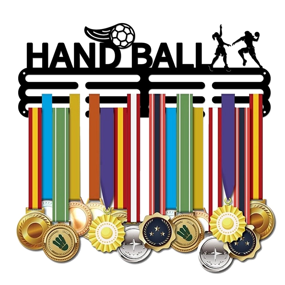 Medal Holder Hand Ball Medals Display Hanger Black Iron Wall Mounted ...