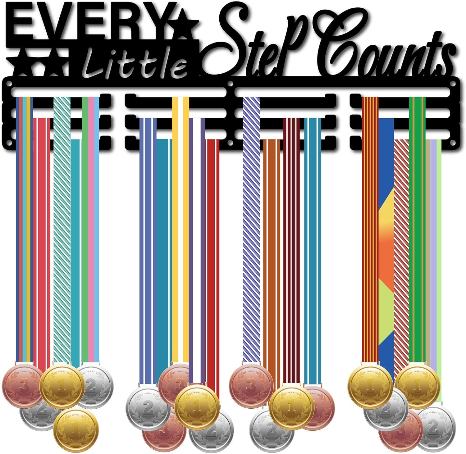 Medal Holder Hanger Medals Display Rack Black Metal Iron Shelf Plaques ...