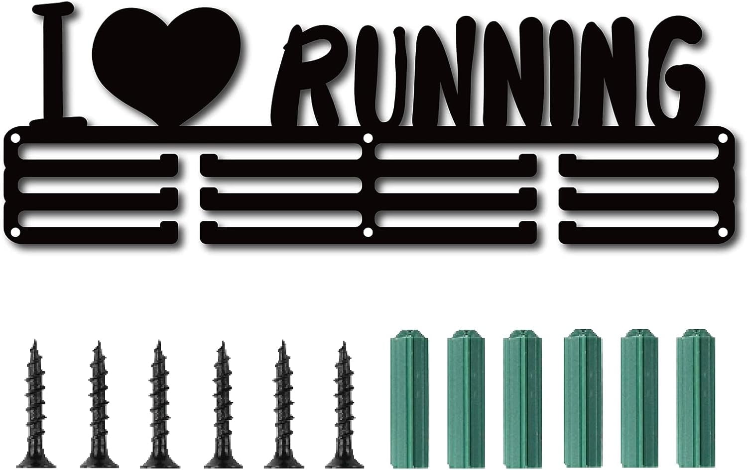 Medal Holder I Love Running Heart Sport Medals Display Stand Wall Mount ...