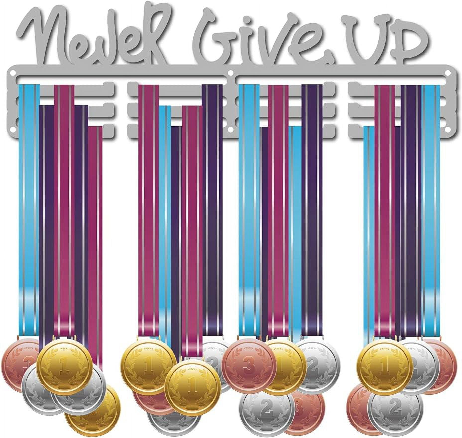 Medal Holder Never Give Up Sport Display Hanger Rack Awards Metal ...