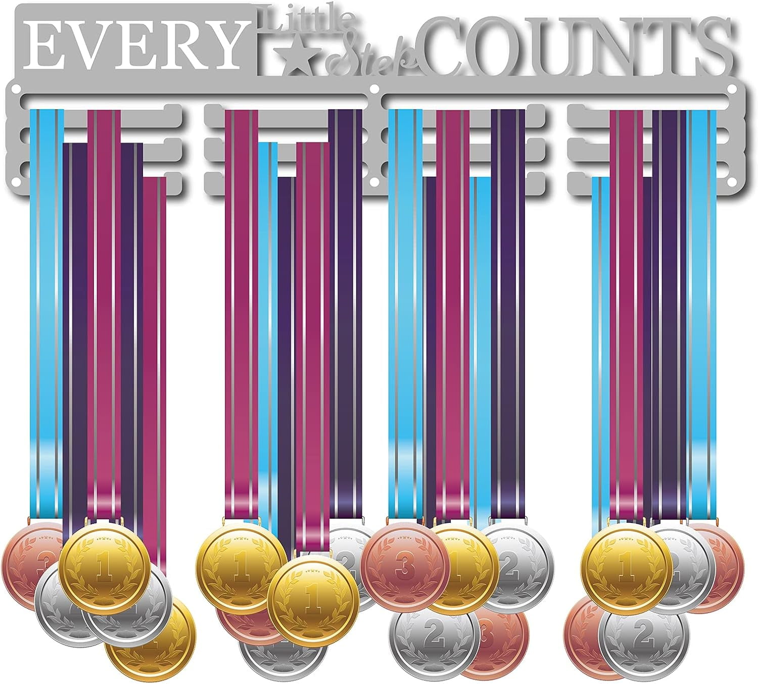 Medal Holder Sport Every Little Step Counts Start Awards Display Stand ...