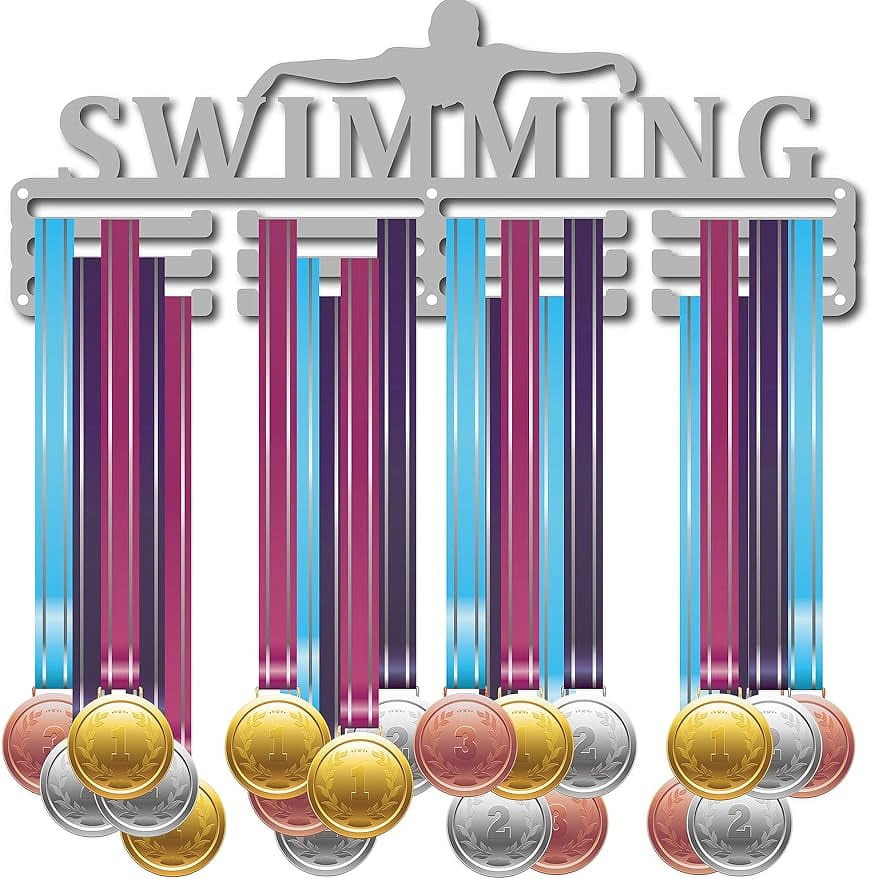 Medal Holder Sport Swimming Athlete Words Awards Display Stand Wall ...