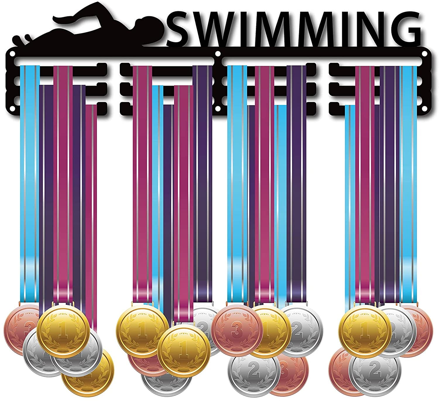 Medal Holder Sport Swimming Swimmer Medals Display Stand Wall Mount ...