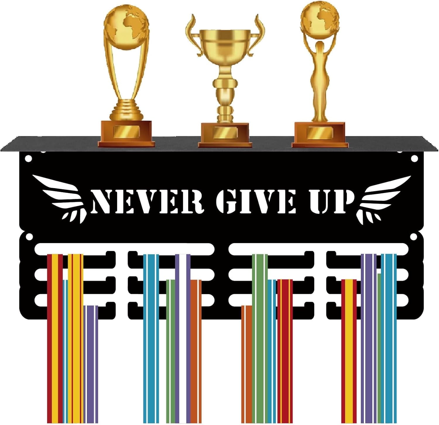 Medal Holder Trophy Shelf Medal Hangers Display with Shelf Stand Small ...