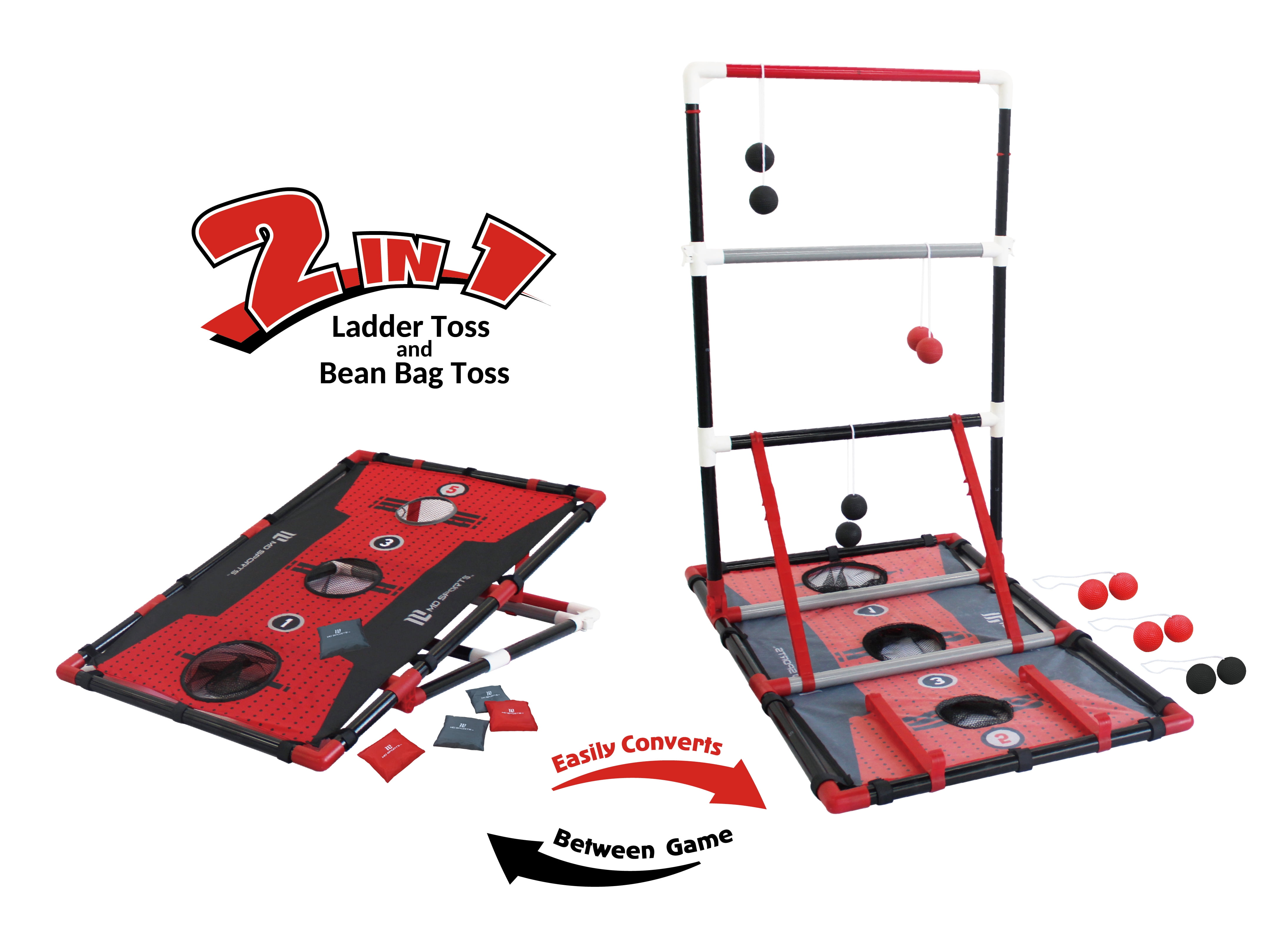 MD Sports Foldable 2 in 1 Tailgate Ladder Toss & Bean Bag Toss Combo ...