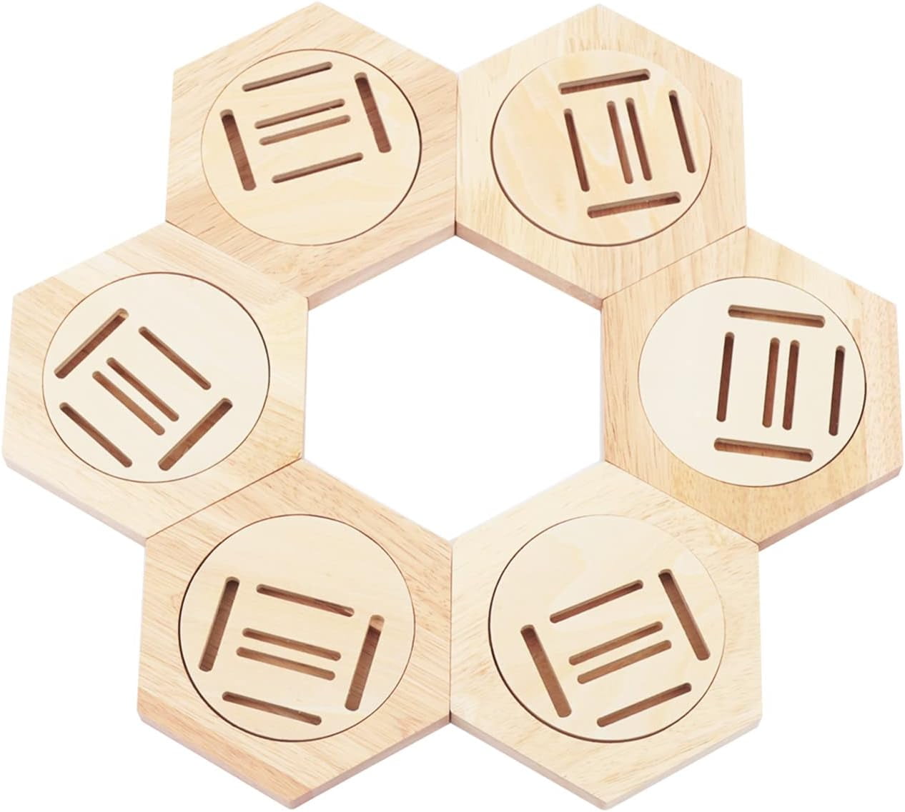 Medal Stands, 6pc Medal Display Hanger Rack Wooden Decoration Hexagon ...