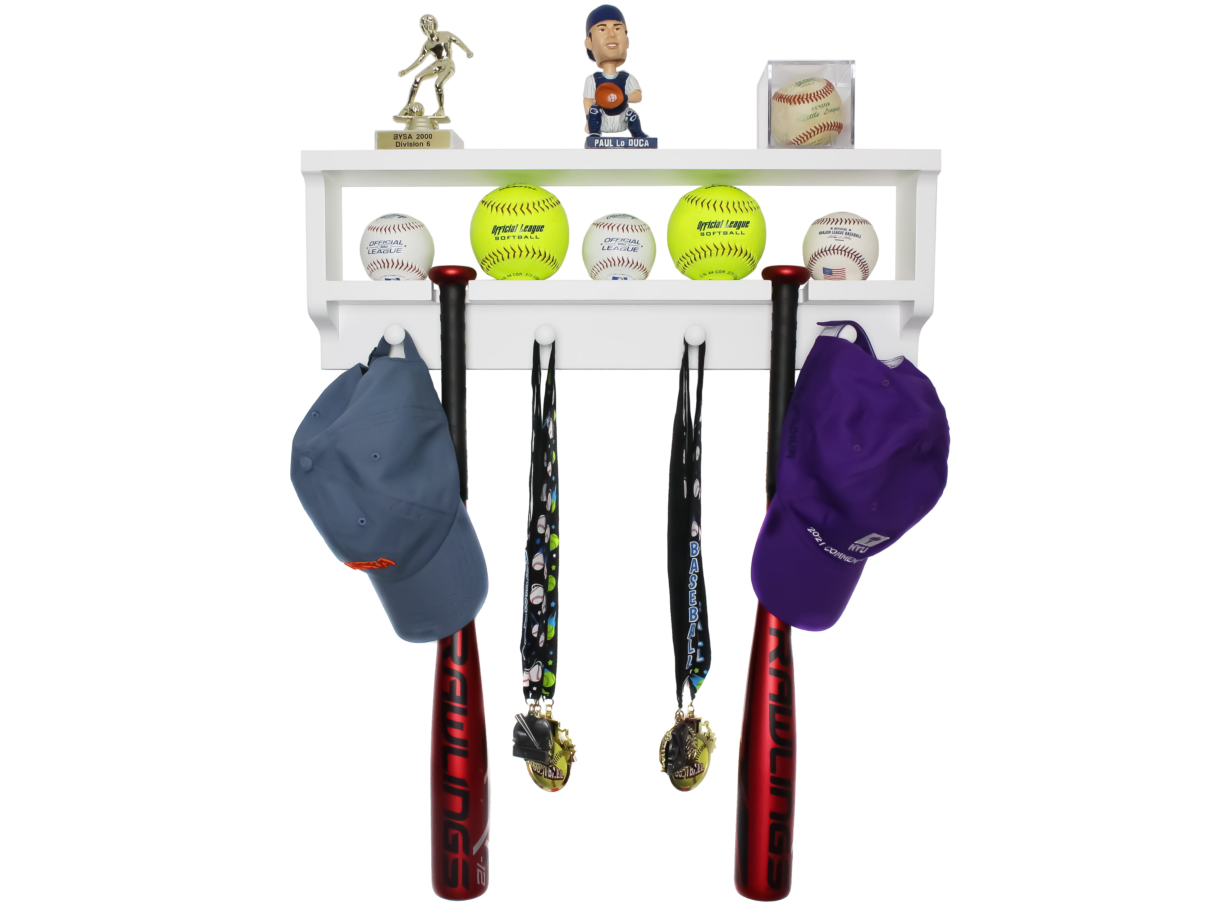 MedalAwardsRack Premier Baseball and Softball All in 1 Trophy Shelf ...